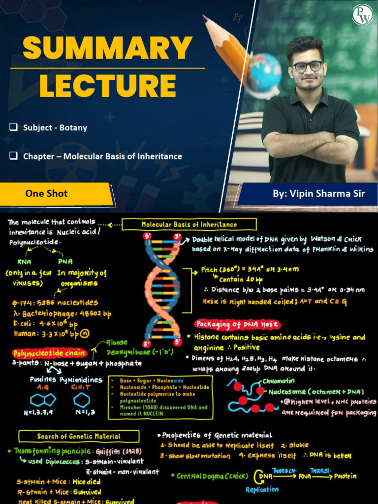 Molecular Basis of Inheritance ( CLASS - 12 ) | PDF Molecular Basis of Inheritance ( CLASS - 12 ) | PDF