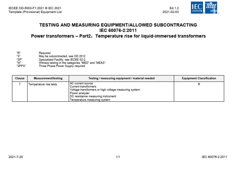 E.L Iec 60076-2-2011 2021-7-20 | PDF