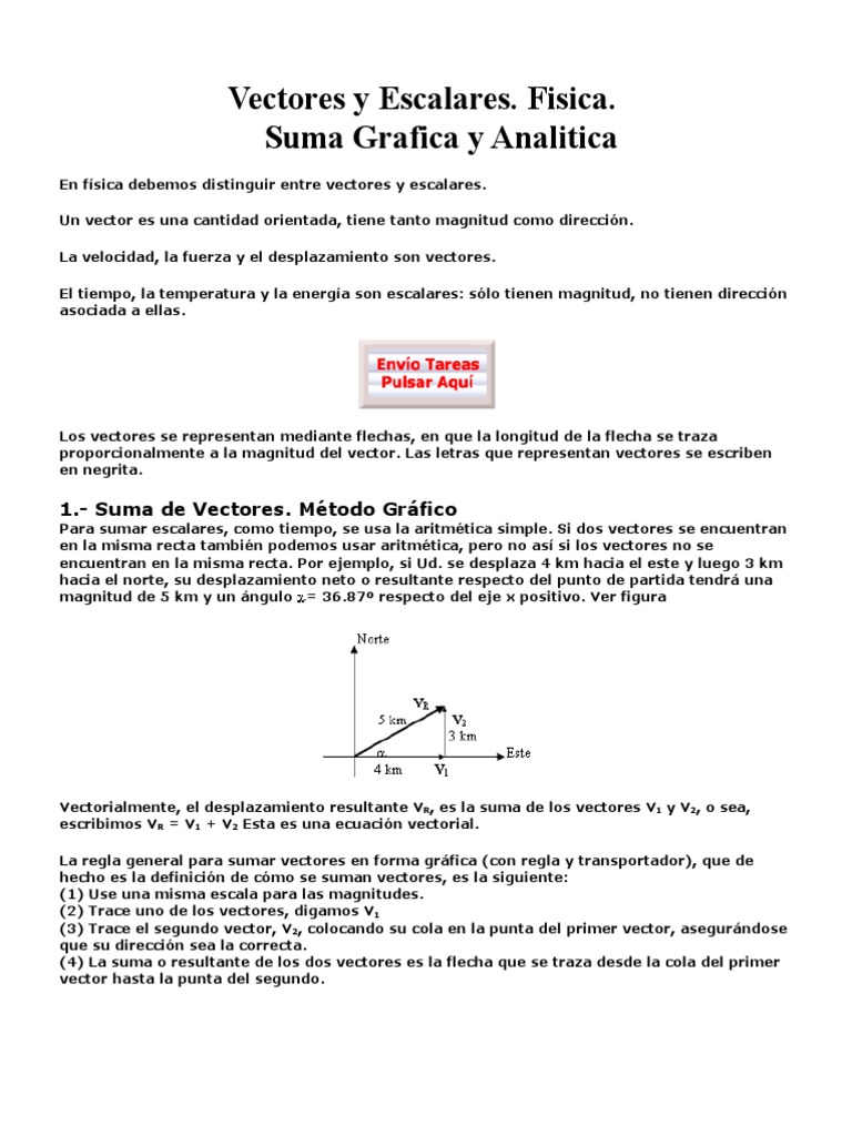 Vectores y Escalares | PDF | Vector Euclidiano | Sistema de coordenadas ...