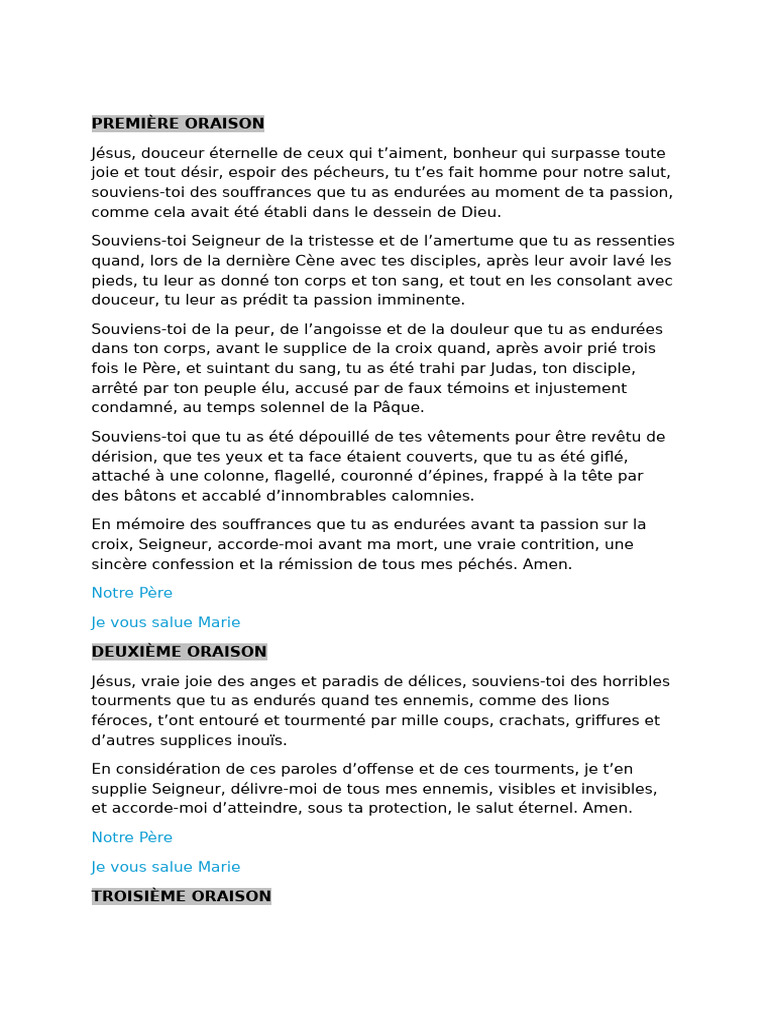 Les 15 Oraisons | PDF | Mysticisme chrétien | Doctrines et croyances ...