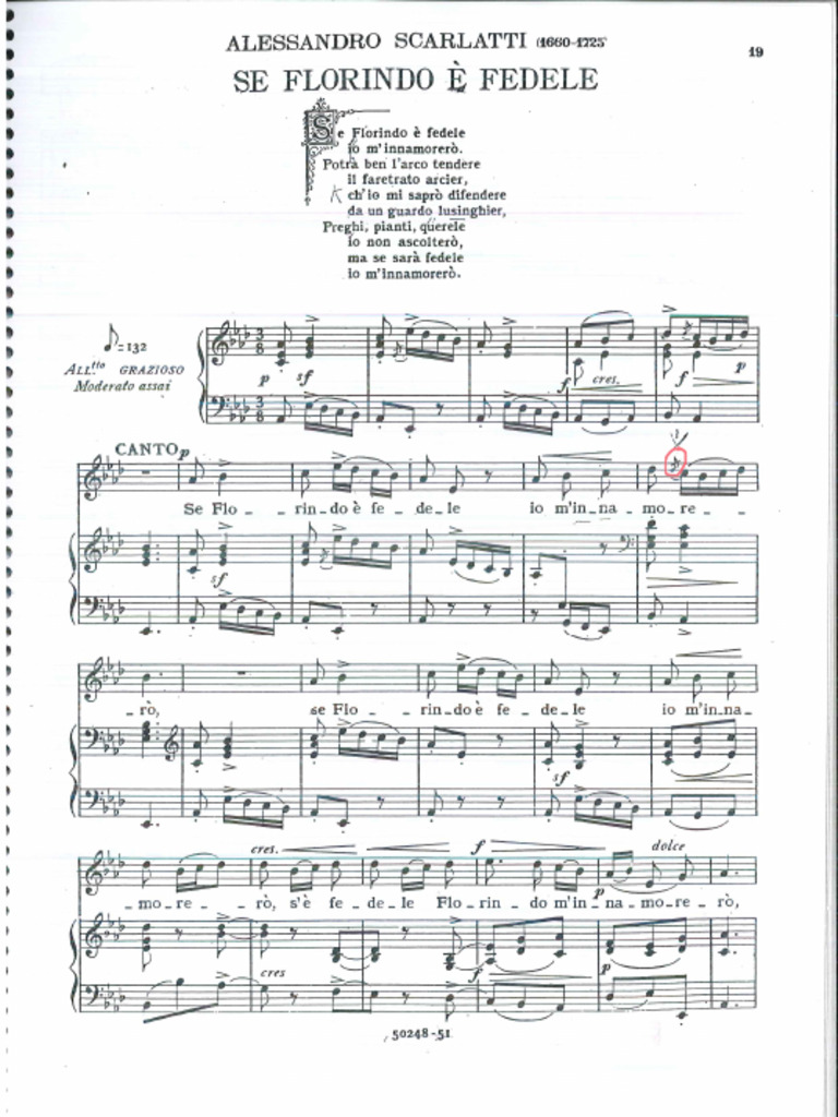Scarlatti - P - Se Florindo É Fedele LabM | PDF