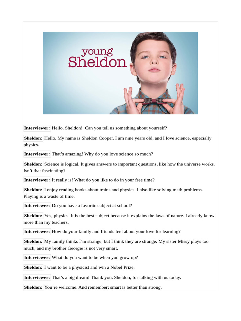Young Sheldon | PDF | Observation | Science