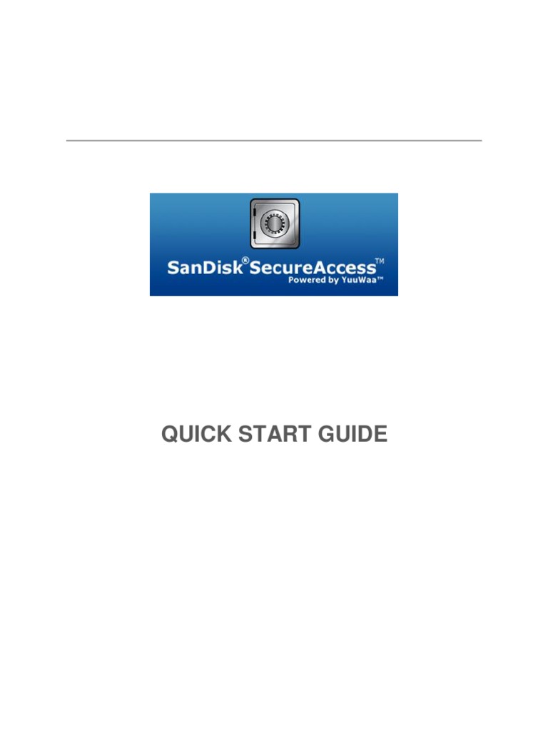 SanDisk SecureAccess QSG | PDF | Computer File | Application Software