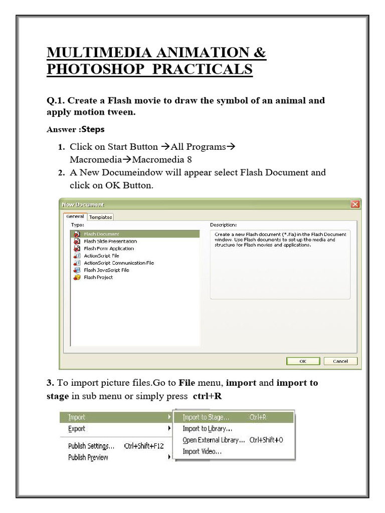 Multimedia Animation & Photoshop | PDF | Adobe Flash | Computer Graphics