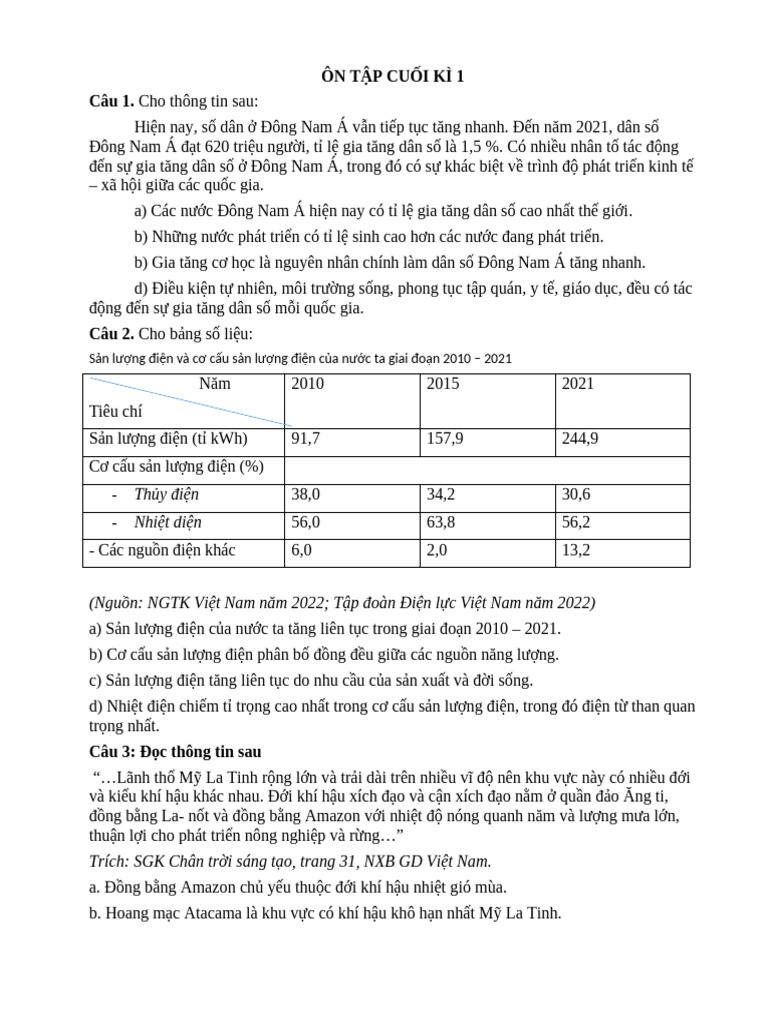 Ôn tập a14, A15 HS | PDF