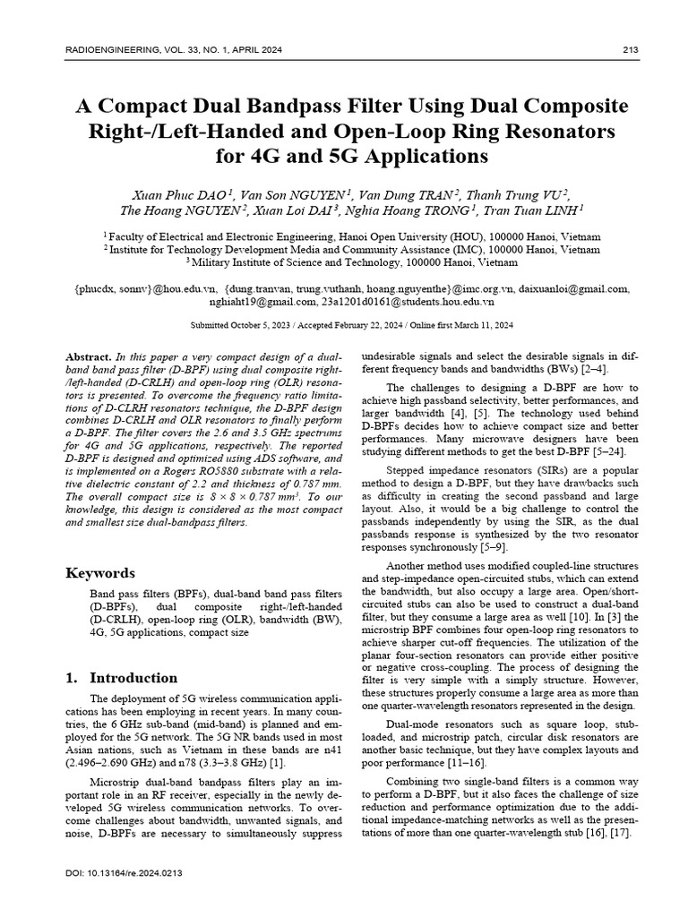 Dual Bandpass filters | PDF | Filter (Signal Processing) | Electronic ...