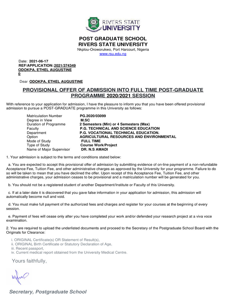 get_pdf_files admission letter | PDF | Postgraduate Education ...
