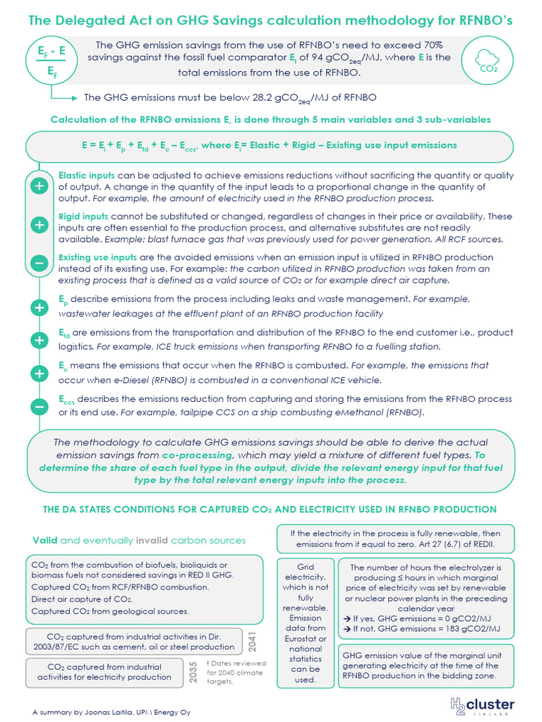 Fact Sheet On RFNBO GHG Savings Calculation Methodology | PDF | Fuels ...