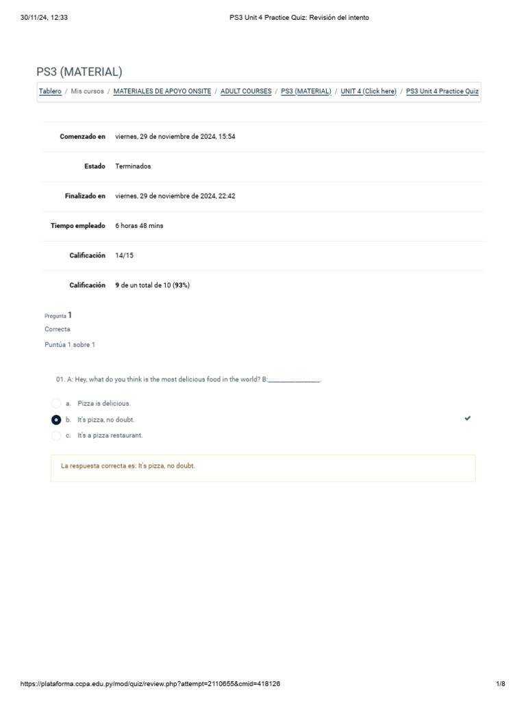 PS3 Unit 4 Practice Quiz - Revisión Del Intento | PDF | Earth Sciences