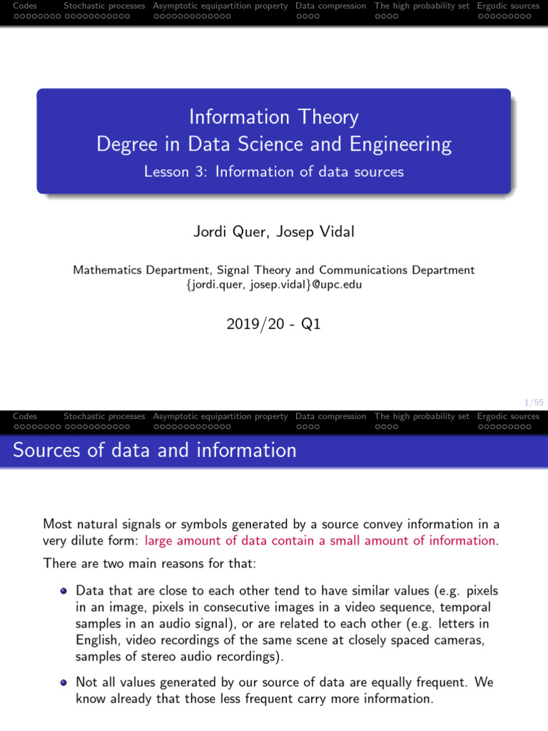 TEOI-InformationOfDataSources | PDF | Markov Chain | Code