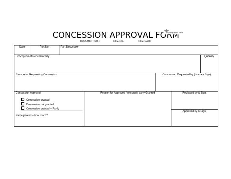 Concession Approval Form Guide | PDF