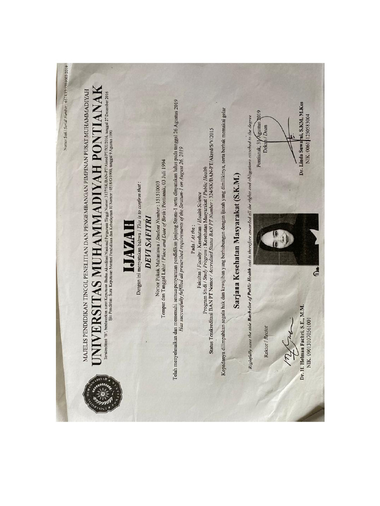 Ijazah Devi Safitri | PDF