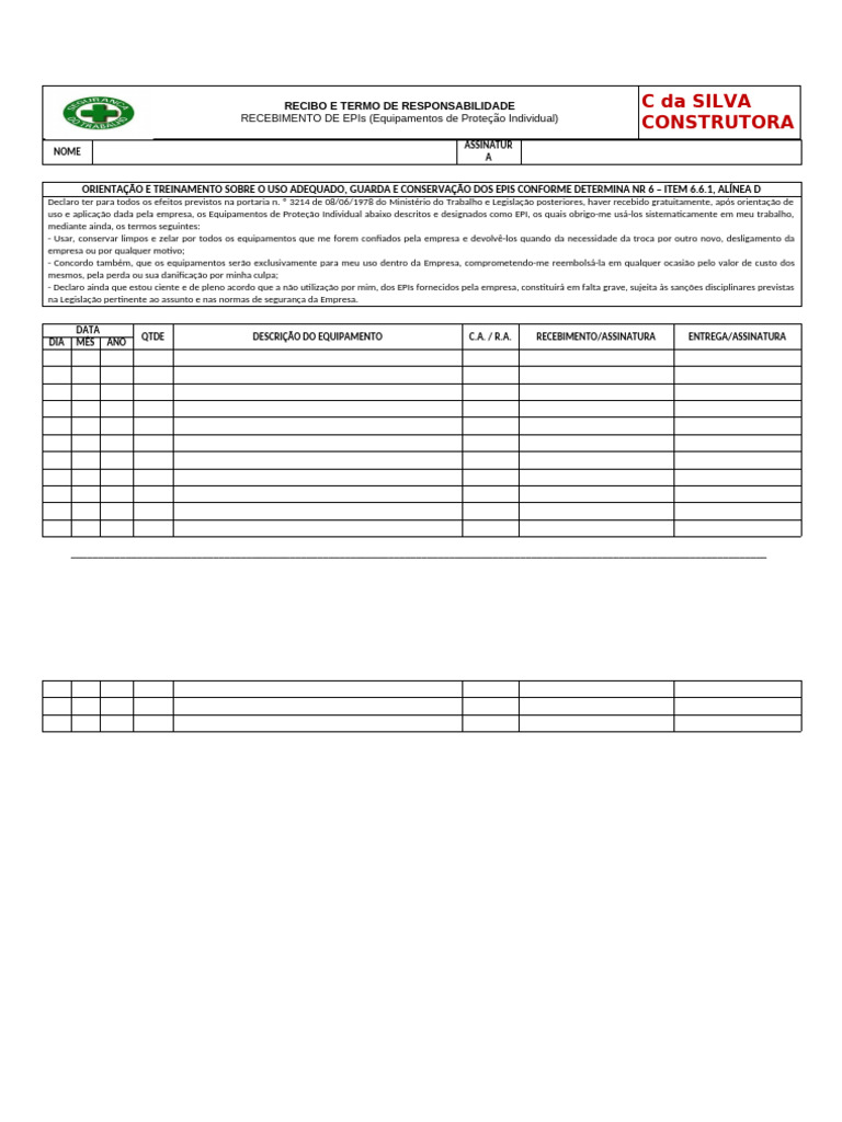 Ficha de Epis Modelo de Epi Marissol 2025 | PDF