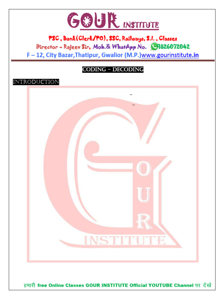 CODING-DECODING-1 | PDF