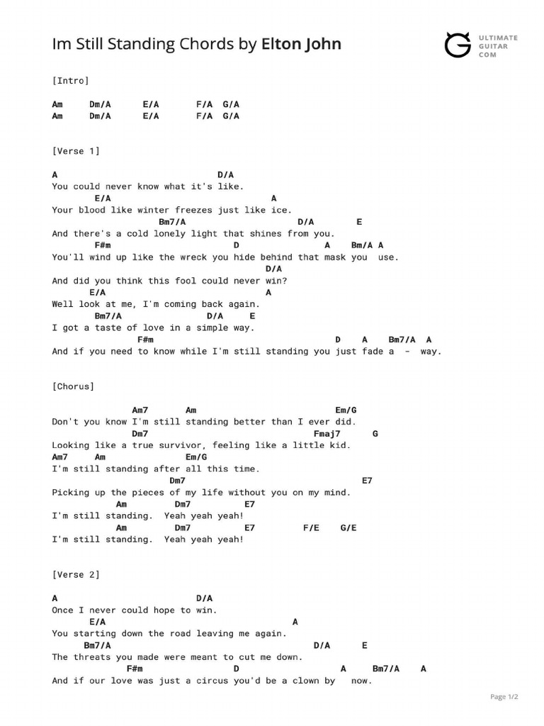 Im Still Standing Chords 1 | PDF