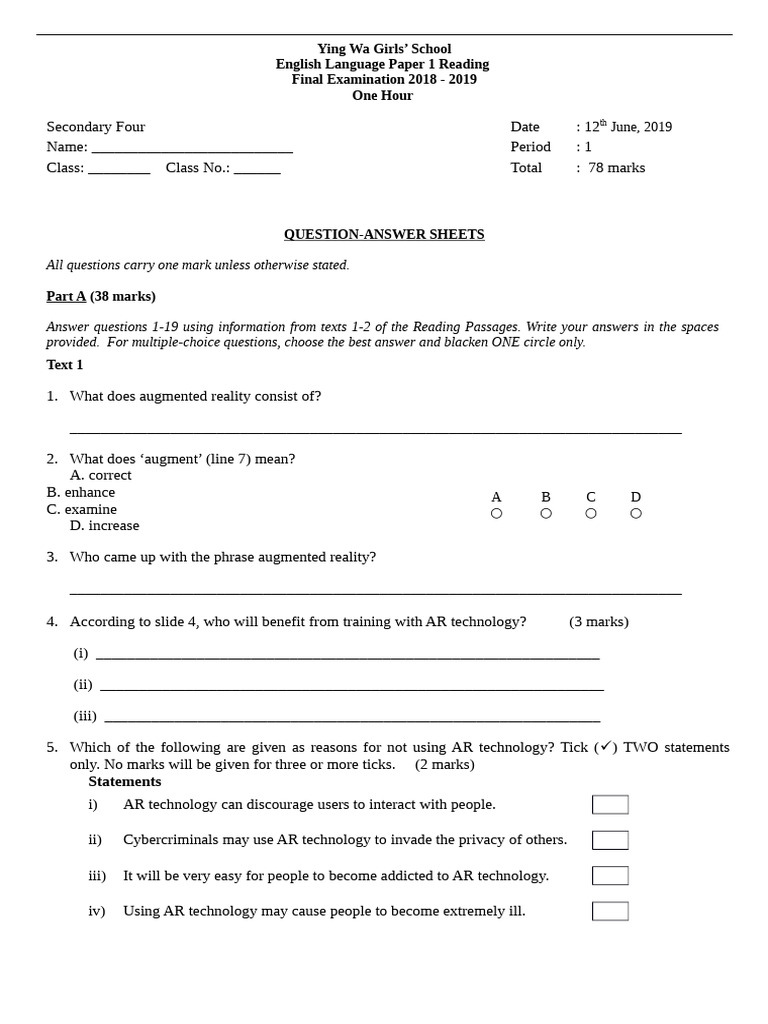 S4_Eng_Reading_Final_1819___Questions.docx | PDF
