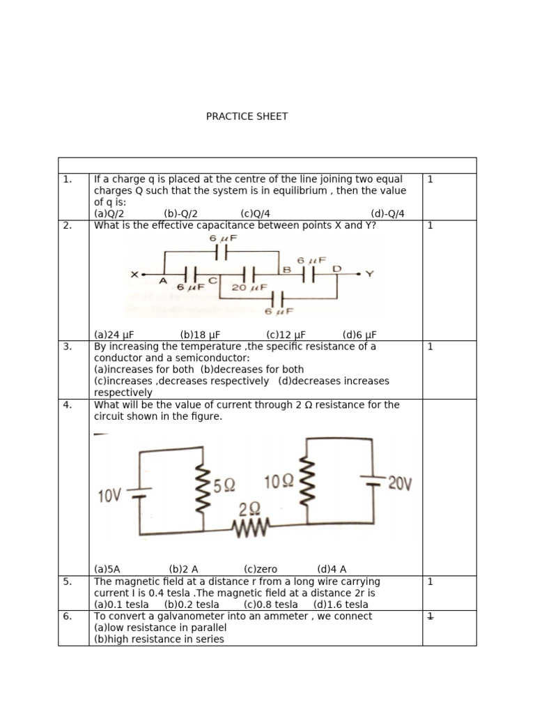 Physics Practice Questions and Answers | PDF | Inductance | Inductor