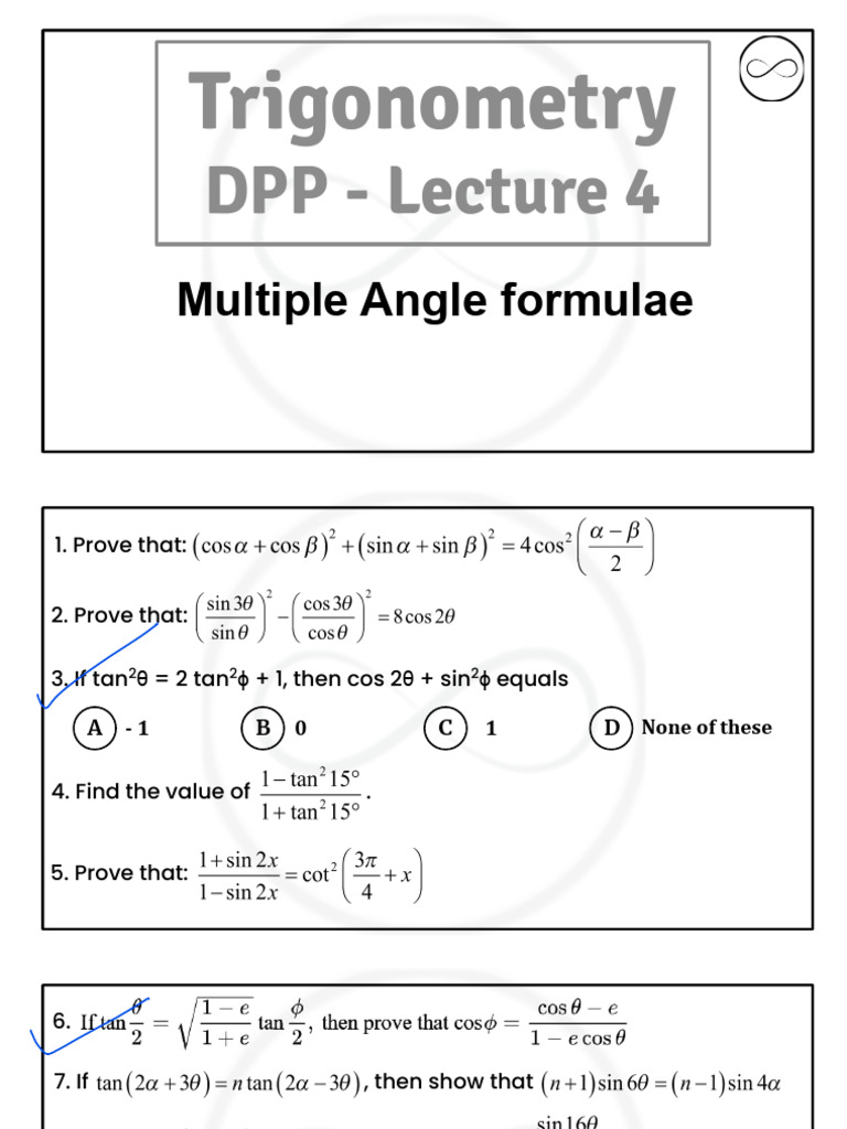 Trigonometry Problems For Jee Prep Pdf