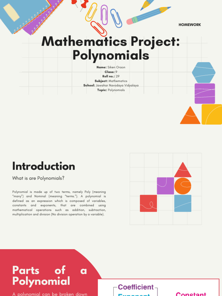 Mathematics Project Polynomials | PDF | Polynomial | Factorization