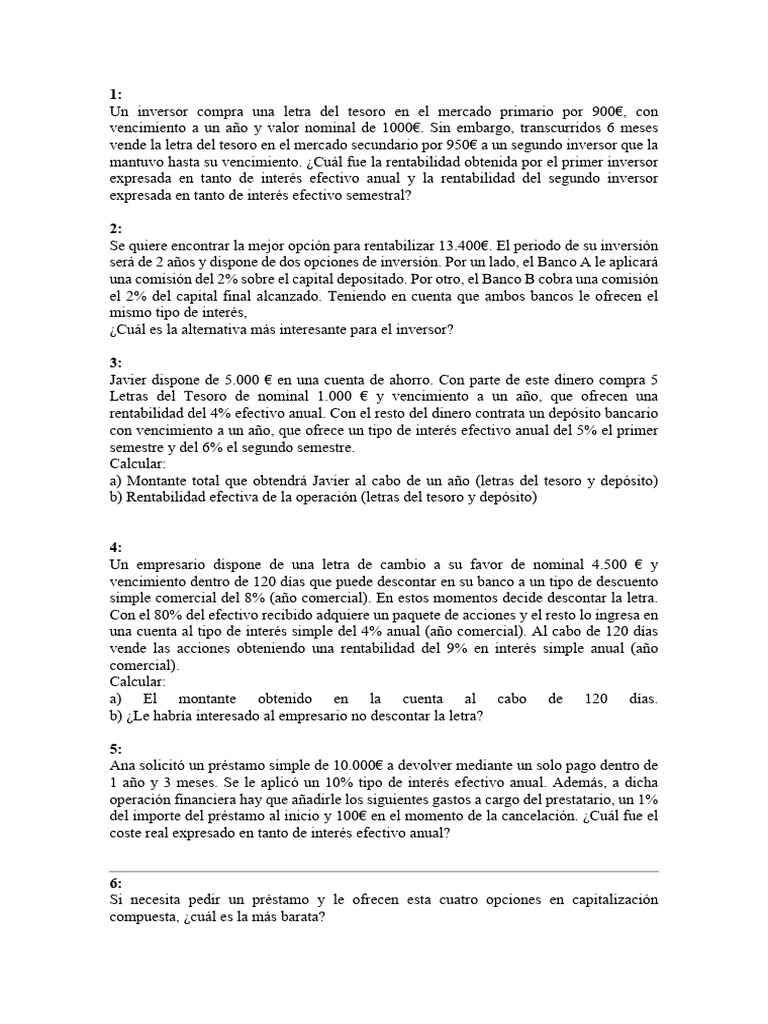 Supuestos Pca3 | PDF | Interés | Bancos