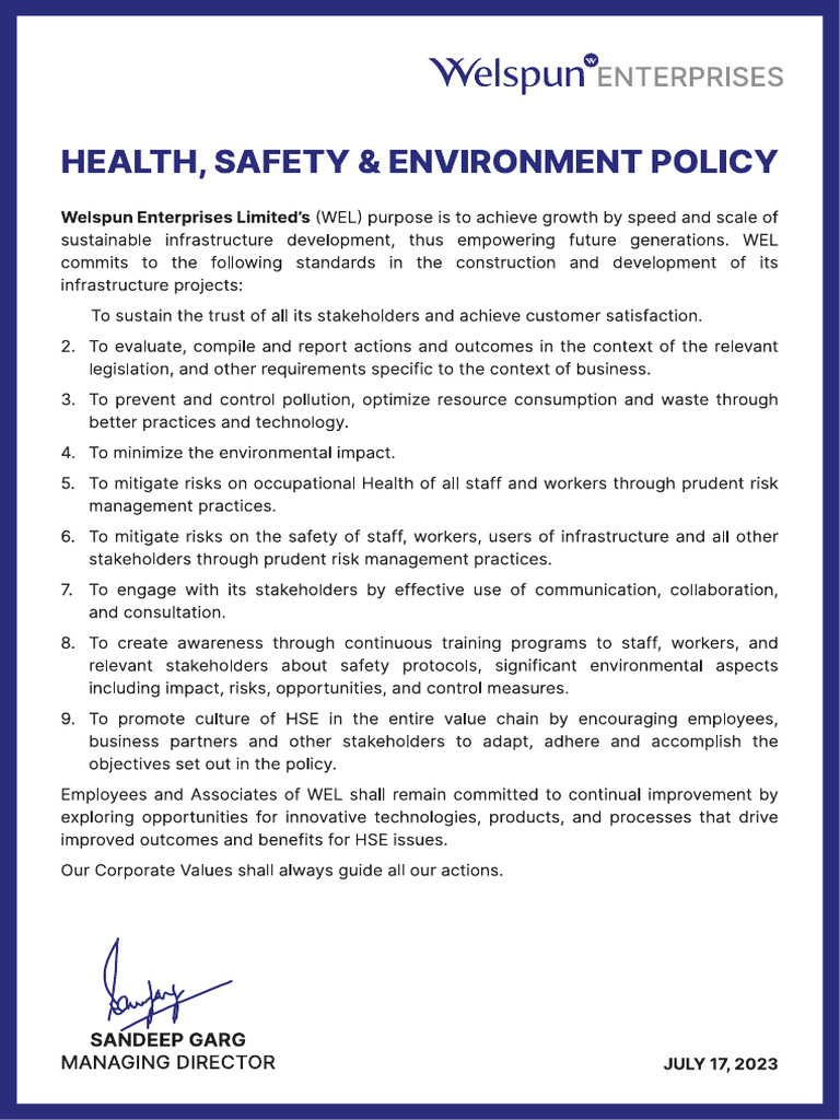 Wel Hse Policy | PDF