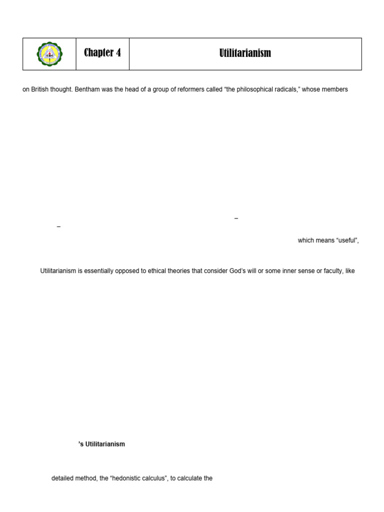 GECC-104-Ethics-Chapter-4.2 | PDF | Utilitarianism | Pleasure