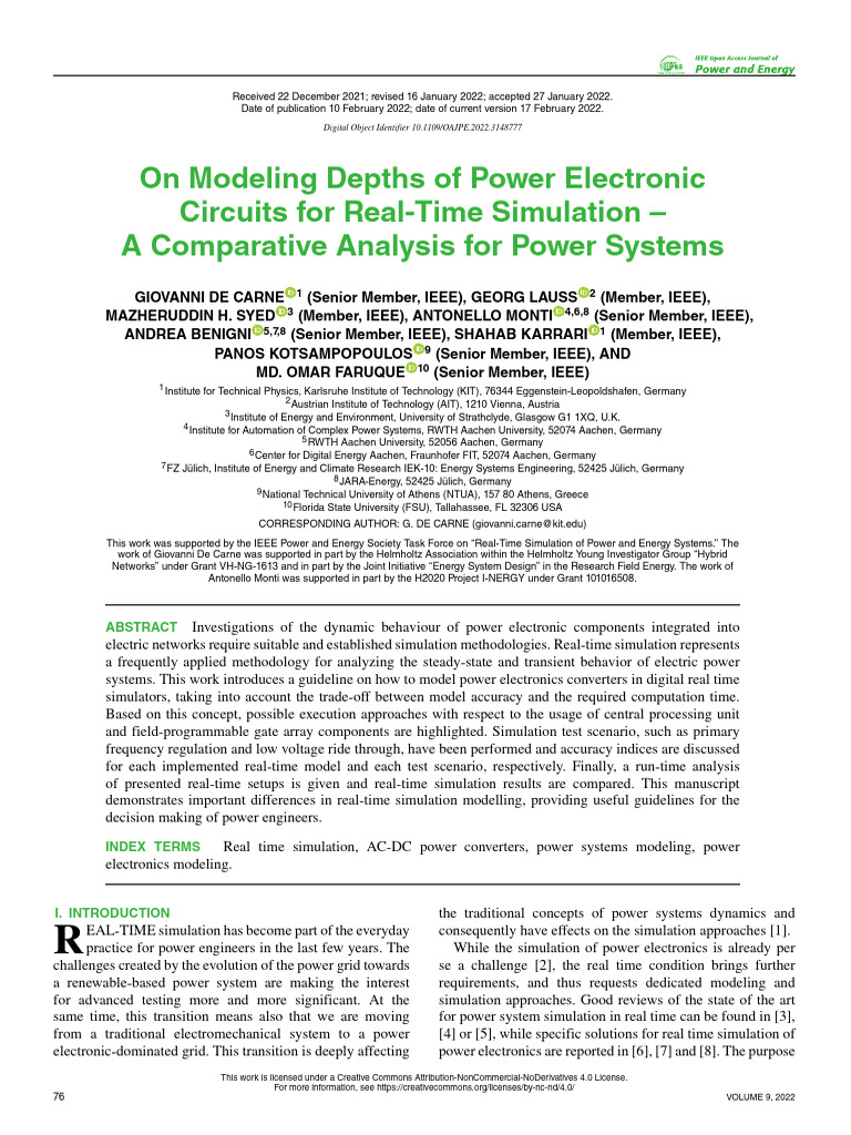 On Modeling Depths of Power Electronic Circuits for Real-Time ...