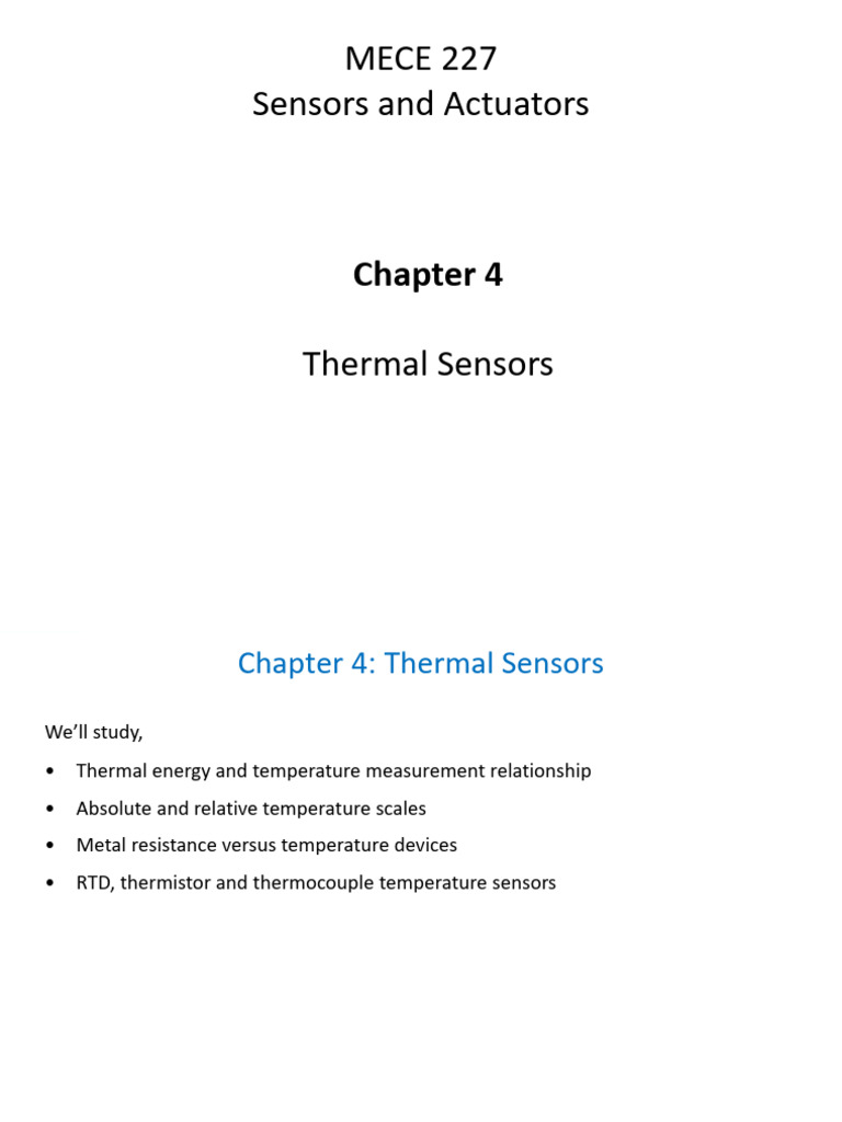 Thermal Sensors Overview and Types | PDF | Thermocouple | Electrical ...