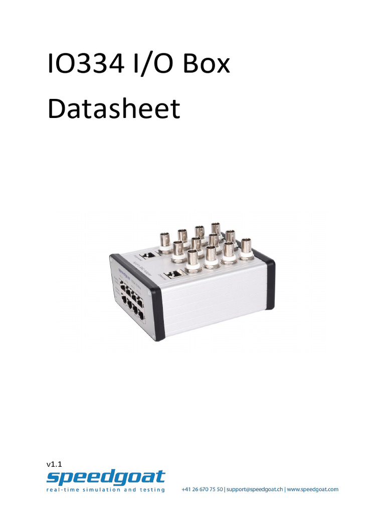 IO334 IO Box Datasheet v1.1 | PDF | Electrical Connector | Input/Output