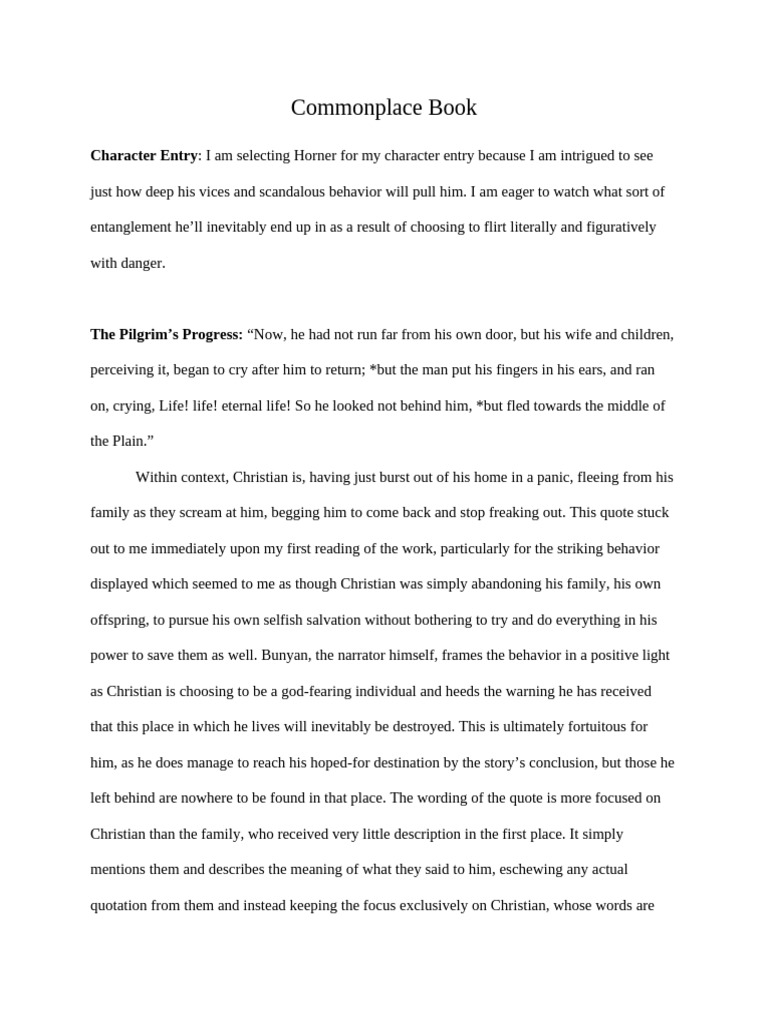 Commonplace Book part 1 | PDF