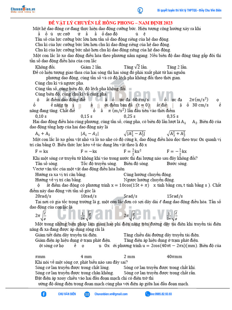 Chuyen Le Hong Phong Nam Dinh | PDF