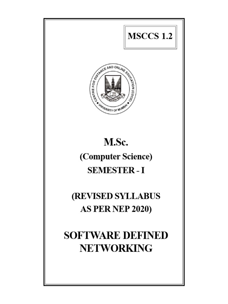 M.SC - CS Sem I NEP 2020 Software Defined Networking | PDF | Computer ...