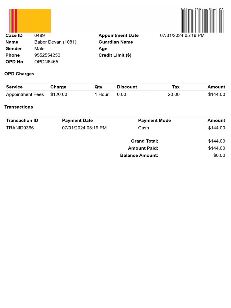 Billing-Search OPD-Bill Summery | PDF