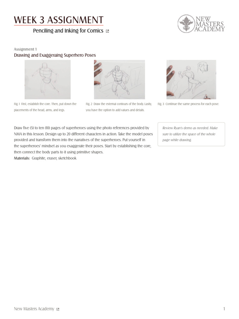 Penciling And-Inking For Comics Week3 Assignment LT v3 | PDF