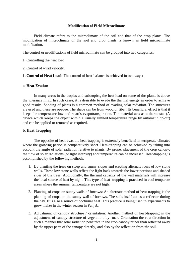 Modification of Field Microclimate-R | PDF | Frost | Atmosphere Of Earth