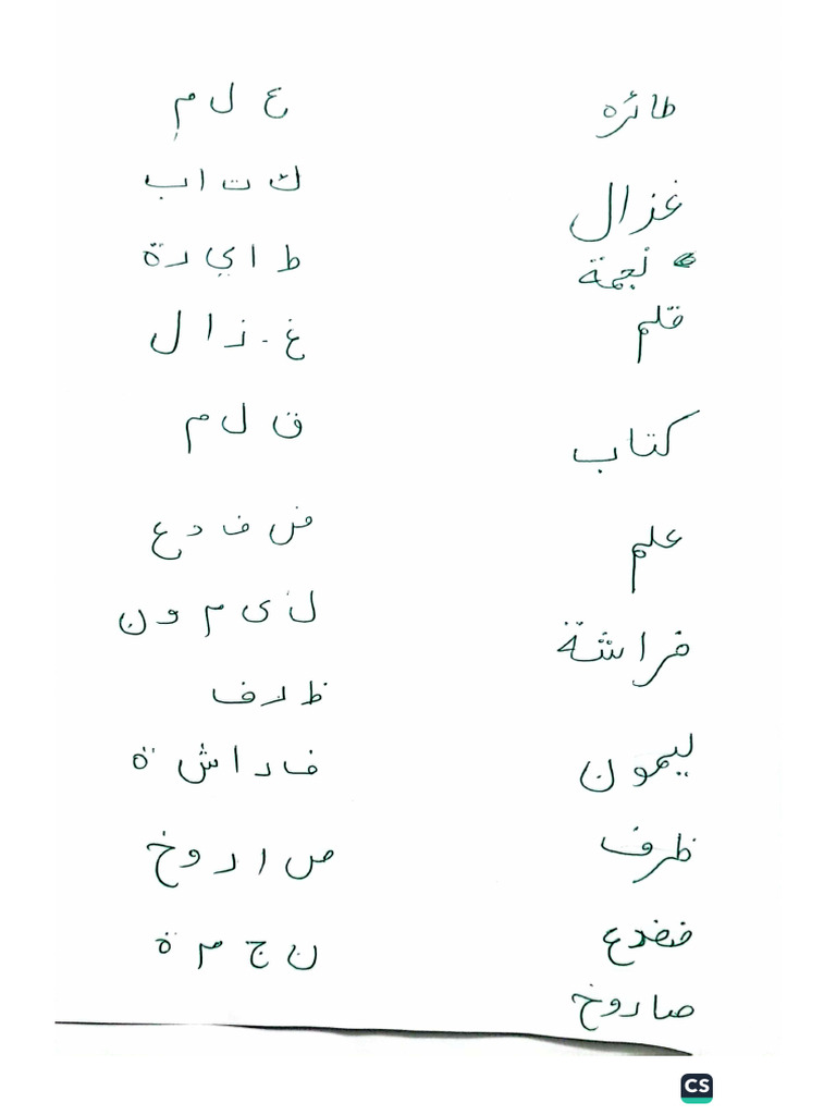 g1 Arabic Sheet | PDF