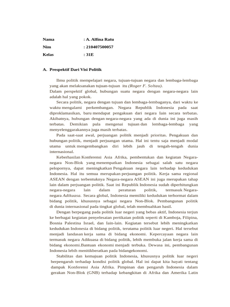 Tugas 1 Presfetif Global A. Alfina Ratu | PDF