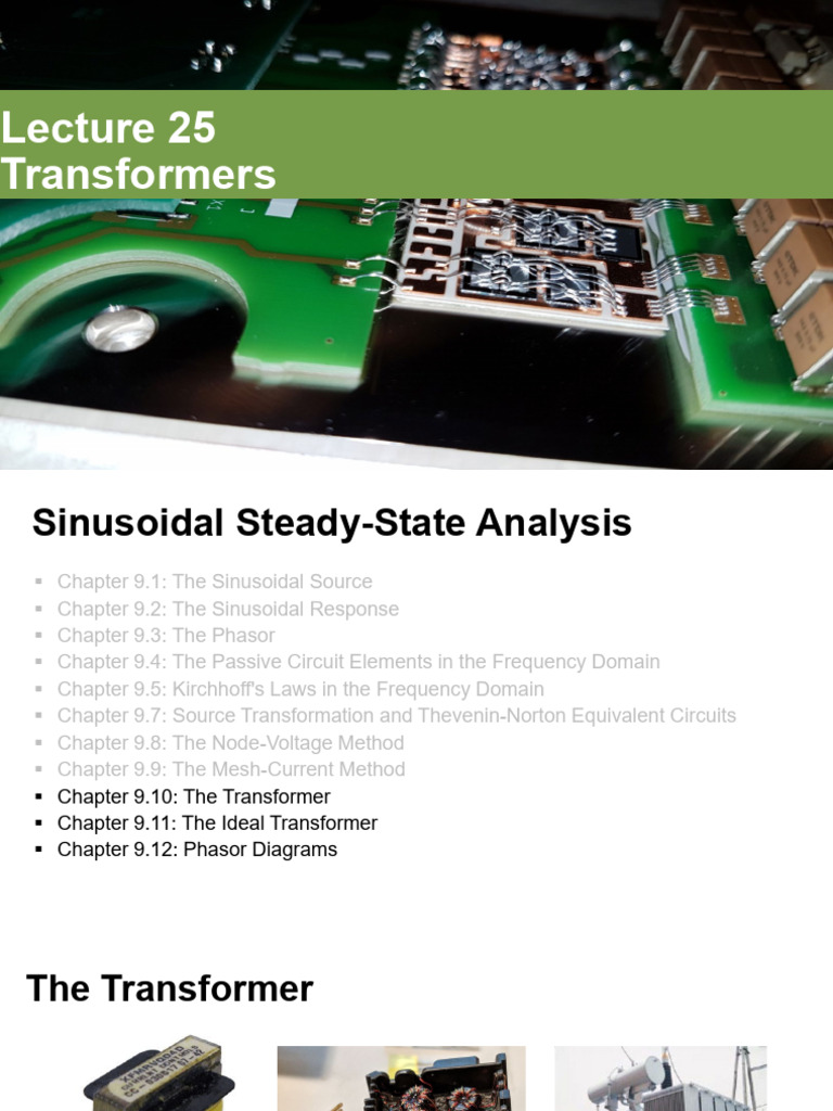 ELTR1_Lecture25_2024 | PDF | Transformer | Inductor