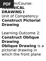 Types of Oblique Pictorial Drawings | PDF