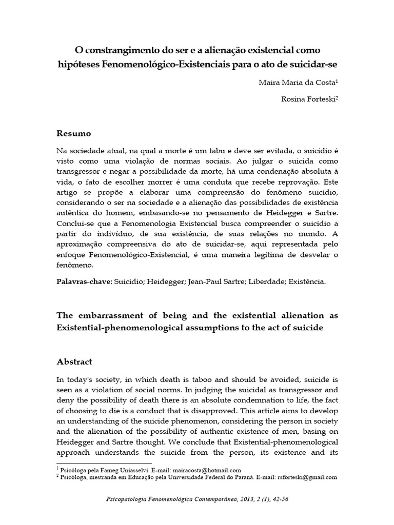Maira, M. 2013 - Constrangimento Ser Alienacao Existencial | PDF ...