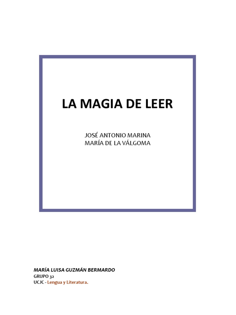 La Magia de Leer | PDF | Lectura (proceso) | Poesía