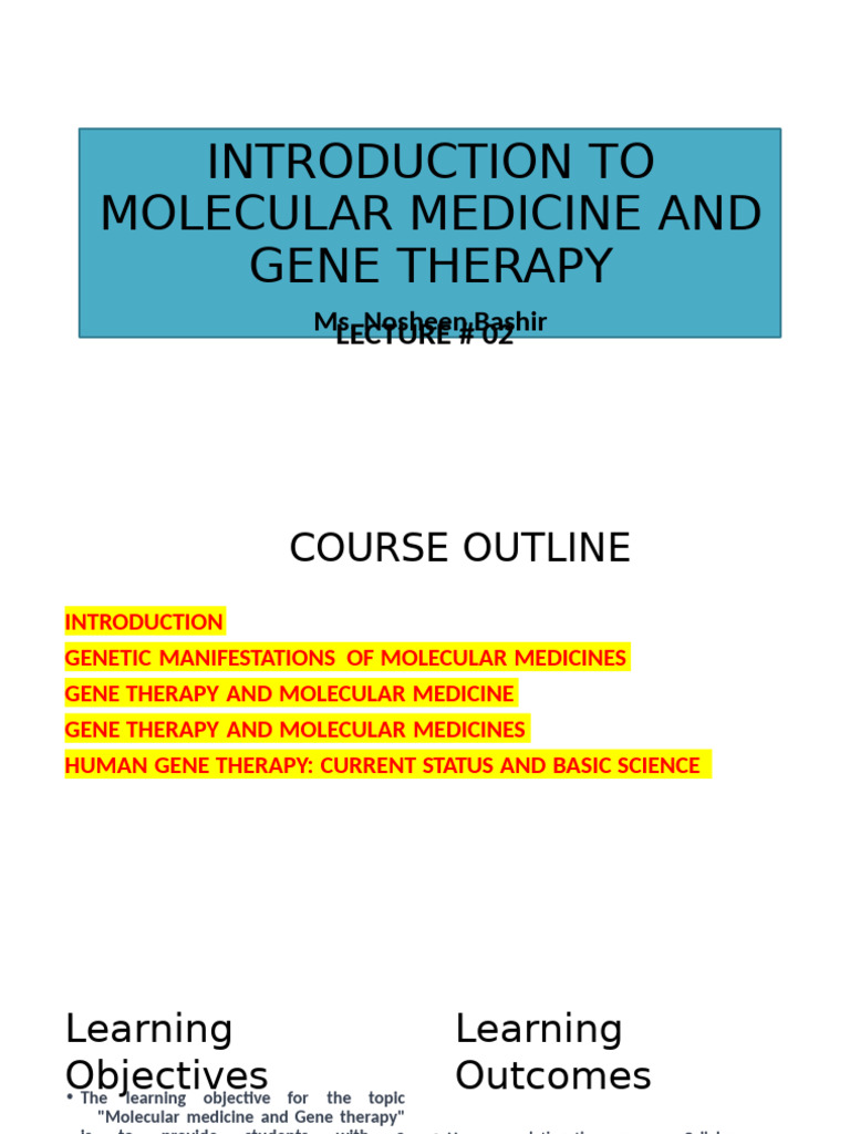 Lec#02 (Molecular Medicine and Gene Therapy) (1) | PDF | Gene Therapy ...
