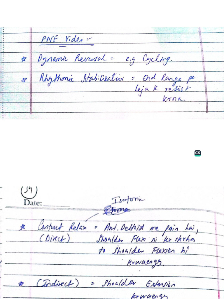 PNF Video Notes | PDF