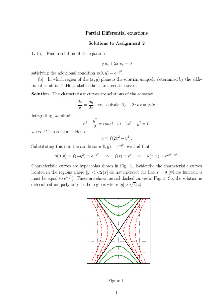 PDE Solutions and Characteristics Analysis | PDF | Mathematical Objects ...