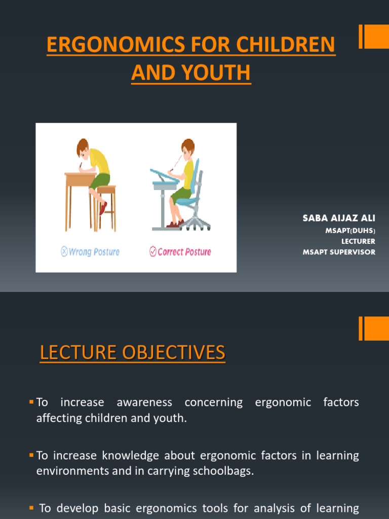 Ergonomics II. Ergonomics For Children and Youth | PDF | Human Factors And Ergonomics | Chair