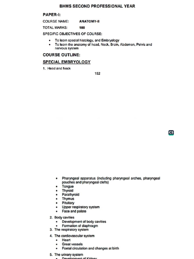 2nd Proff BHMS Sallabus | PDF