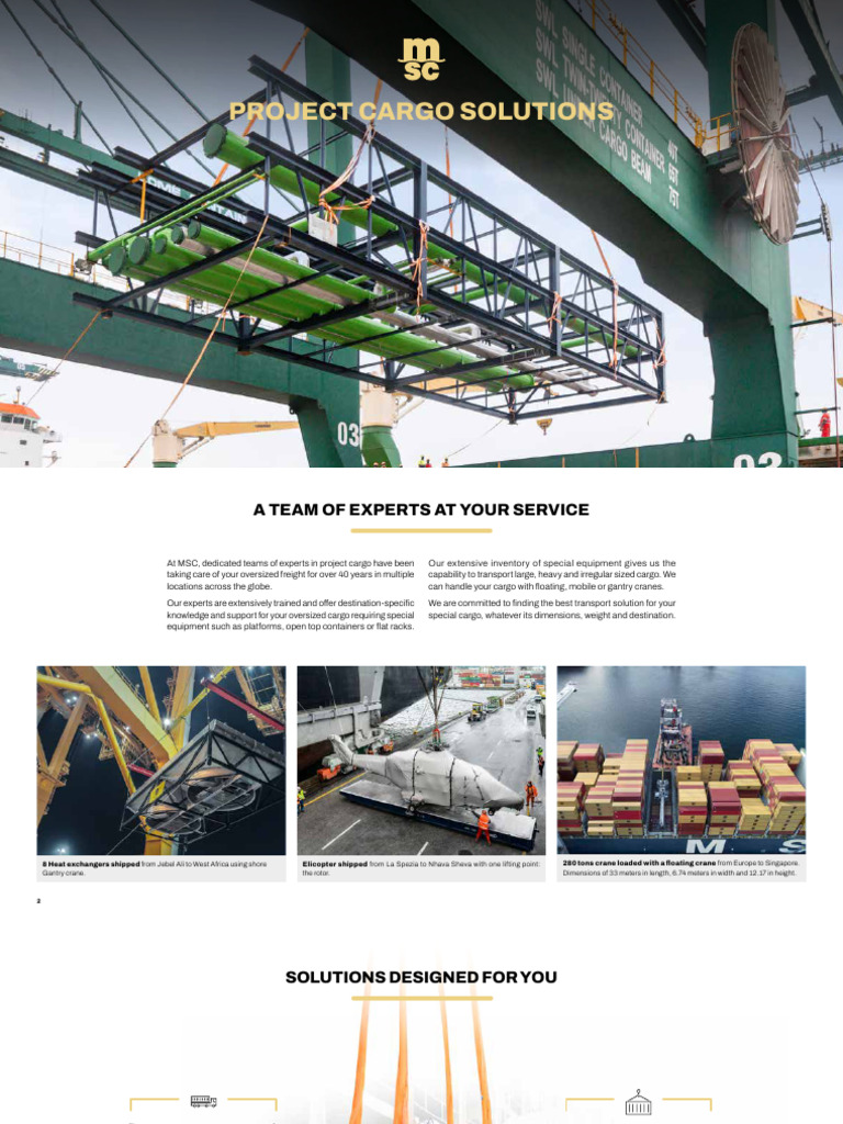 Expert Project Cargo Solutions by MSC | PDF | Cargo | Crane (Machine)