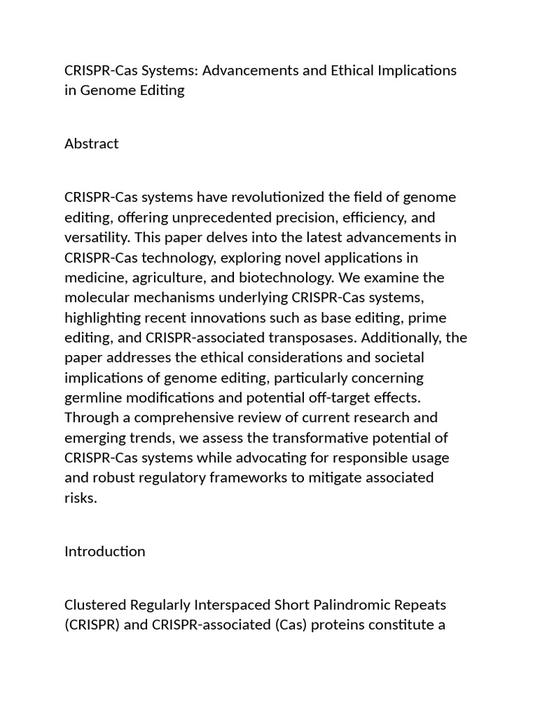 CRISPR-Cas Systems | PDF | Crispr | Genetic Engineering