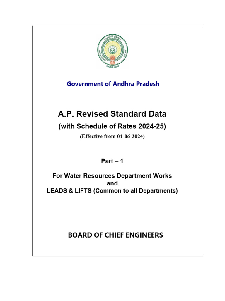 Standard Data (Part-I) WRD 2024-25 | PDF | Concrete | Specification (Technical Standard)