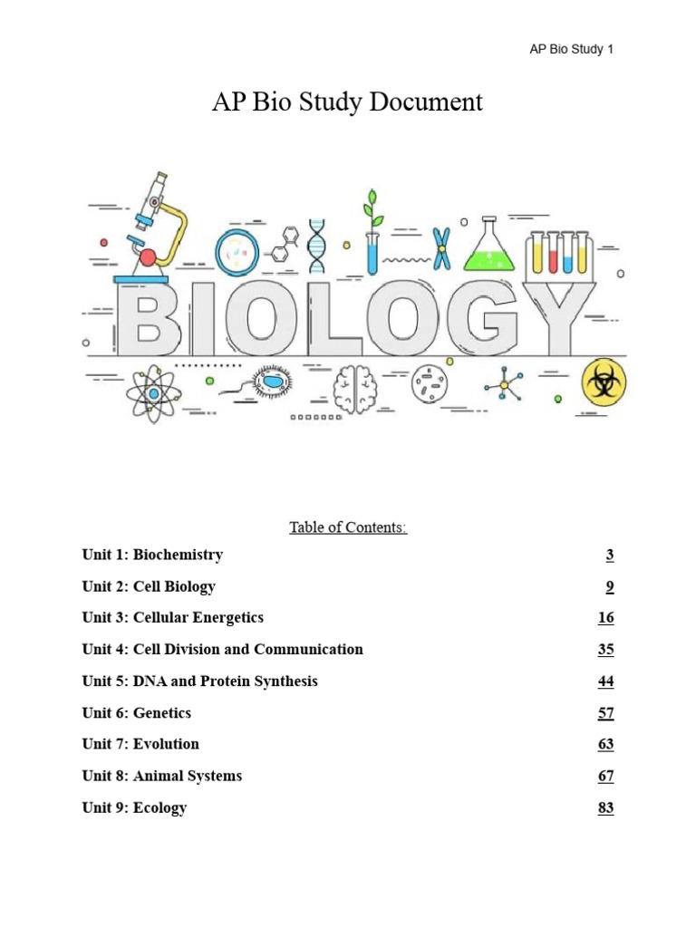 AP Bio Study Document | PDF | Cell Membrane | Cell (Biology)